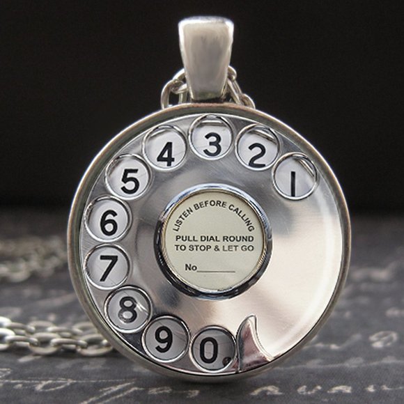 Ever & Anon | Jewelry | Vintage Silver Rotary Telephone Dial Necklace ...